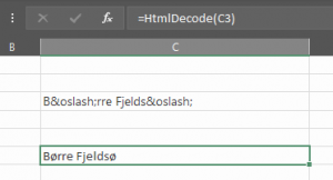 HTML Decode a String in Excel | Intervals Help Documentation